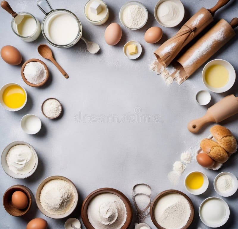 Easter Bakery Theme with a Selection of Baking Essentials Like Sugar ...