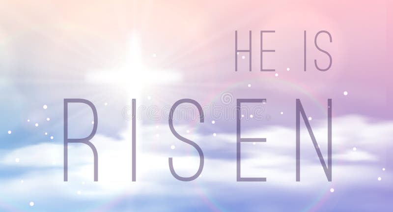 Easter Banner with Text Happy Easter , Shining Cross and Heaven with ...