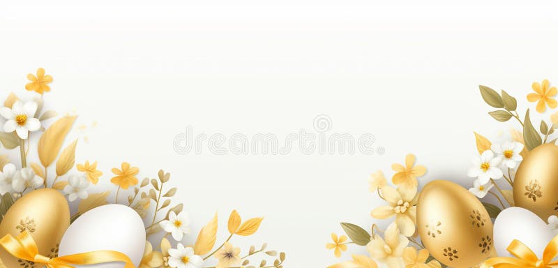 Easter Banner Vector Template. Golden Frame Png Stock Illustration ...