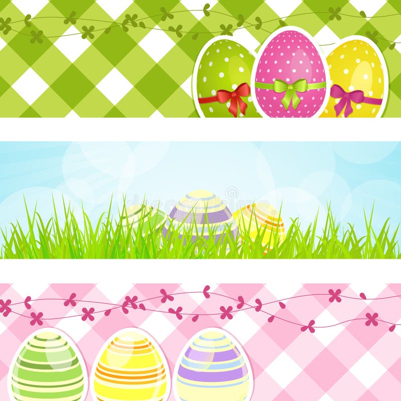 Easter banners stock vector. Illustration of banner, polka - 23992294