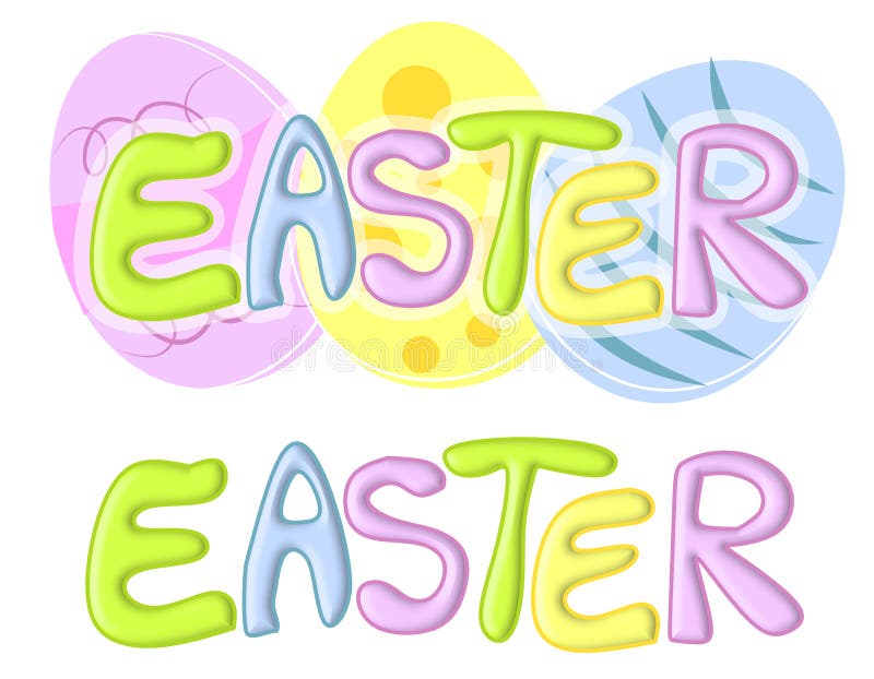 Easter Banners or Logos with Eggs Stock Illustration - Illustration of ...