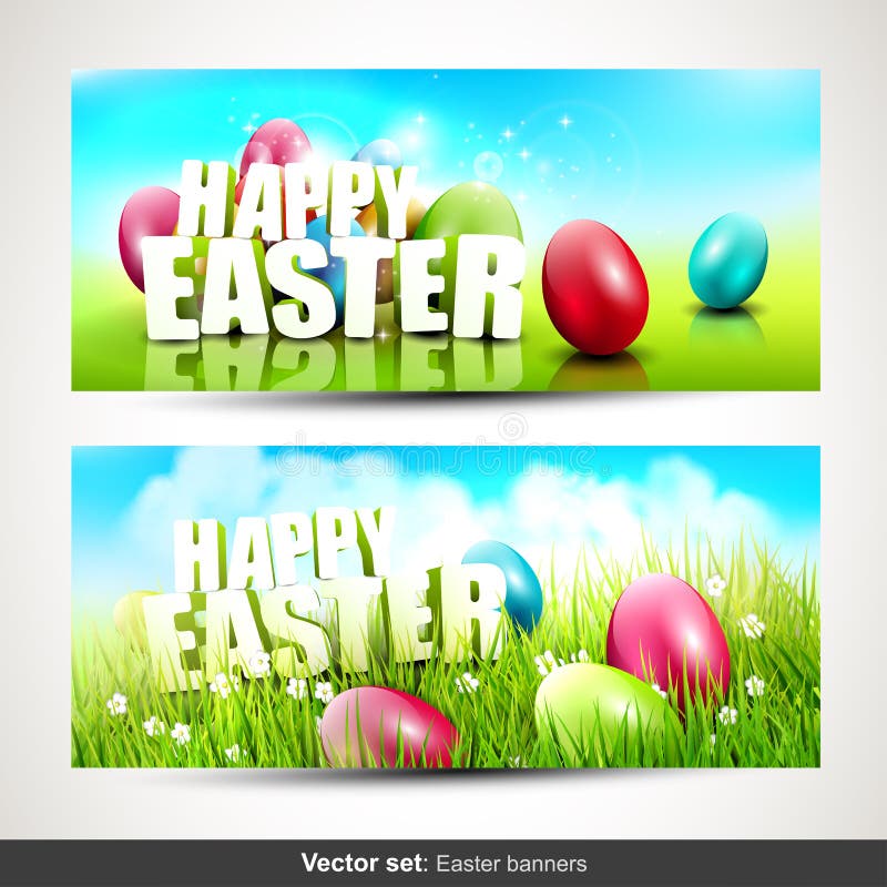 Easter banners stock vector. Illustration of easter, card - 18980886