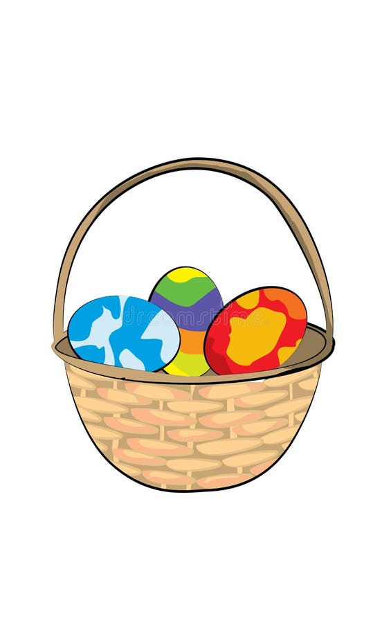 Easter basket cartoon stock illustration. Illustration of eggs - 49119435