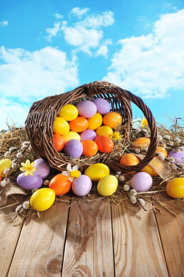 Easter Basket stock photo. Image of rattan, orange, resurrection - 51123688