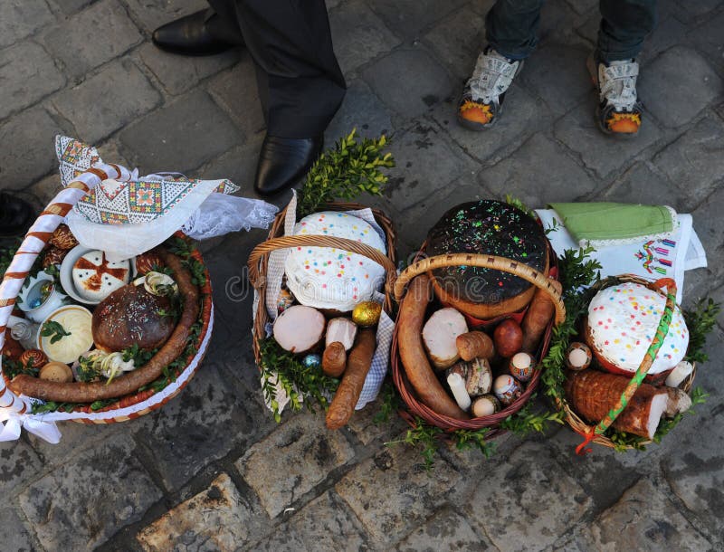 Easter Basket, Eggs, Orthodox Easter, Stock Image - Image of baskets ...