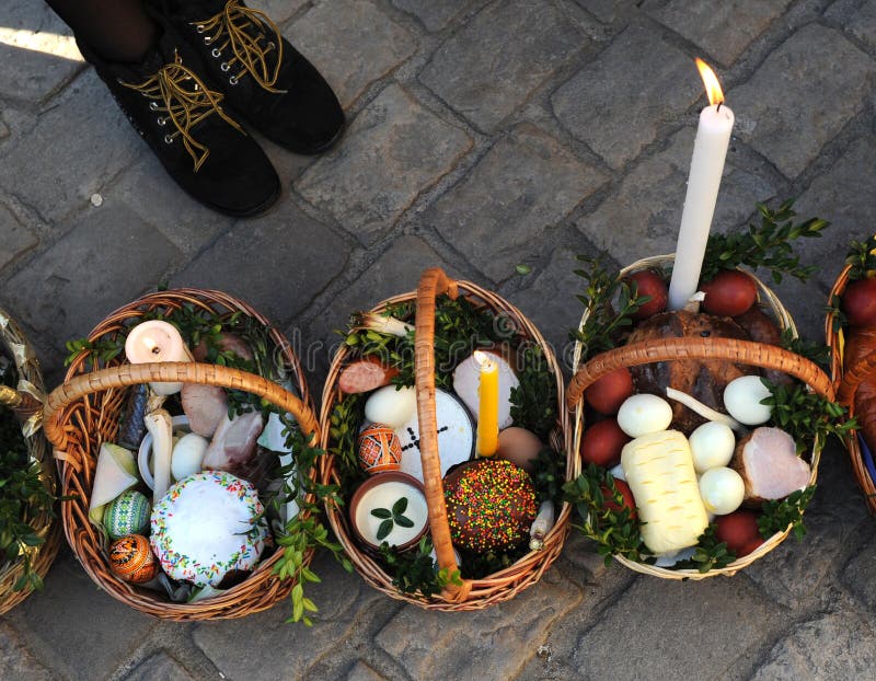 Easter Basket, Eggs, Orthodox Easter, Stock Photo - Image of decoration ...