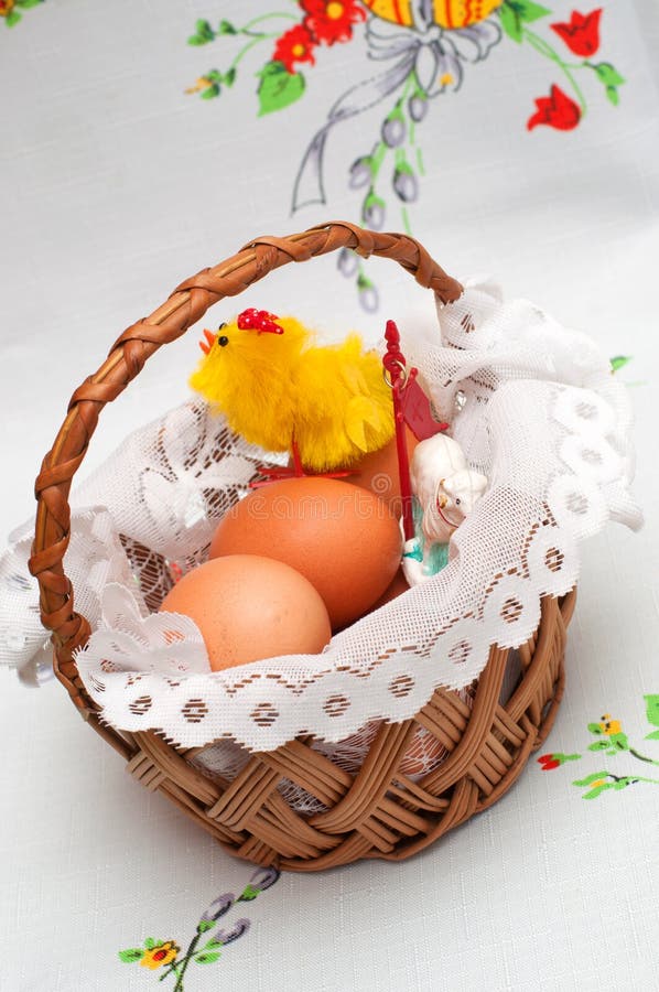 Easter basket with eggs stock image. Image of beauty - 29761753
