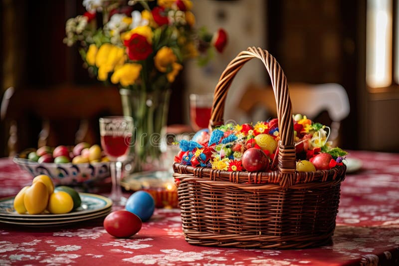 Easter Basket in Poland S Family Table, Traditionally. Stock ...