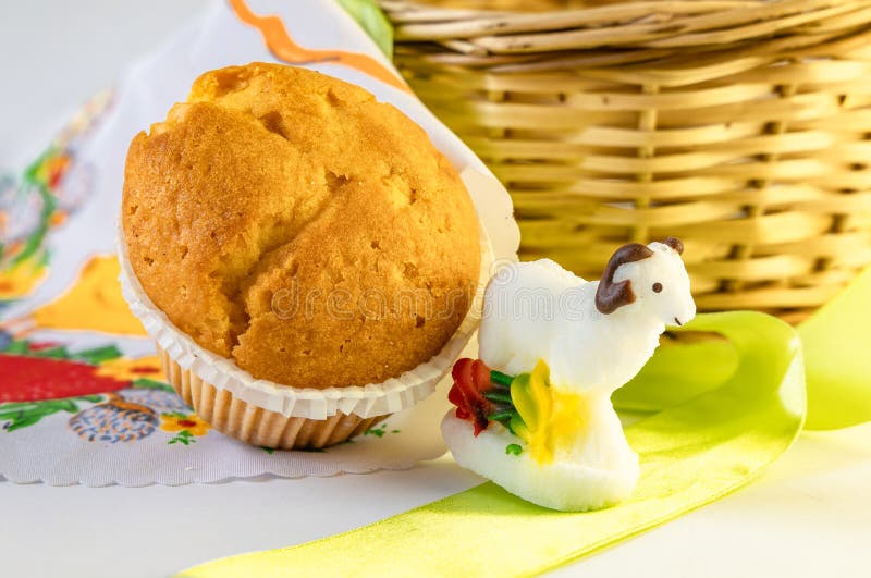 Easter Basket, with Sausages, Bread, Eggs, Easter Eggs, Cold Cuts To Be ...