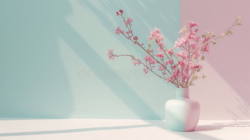 Easter Beautiful Minimalistic Background in Light Pink and Light Blue ...