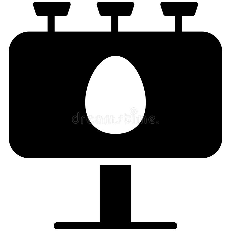Easter Billboard Sign with Egg, Silhouette, Glyph Icon Stock Vector ...