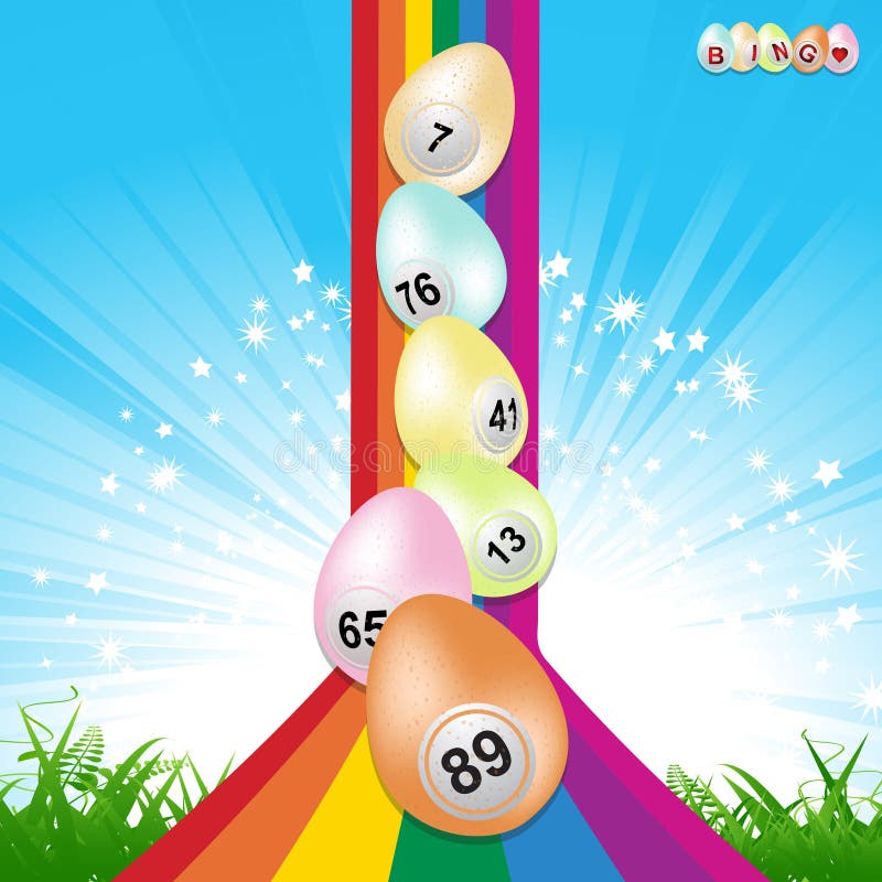 Easter Bingo Eggs and Rainbow Stock Illustration - Illustration of ...