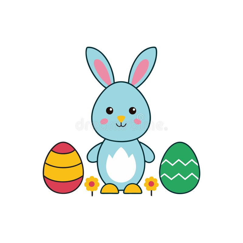 Easter Binny Rabbit and Egg Vector Illustration Stock Vector ...
