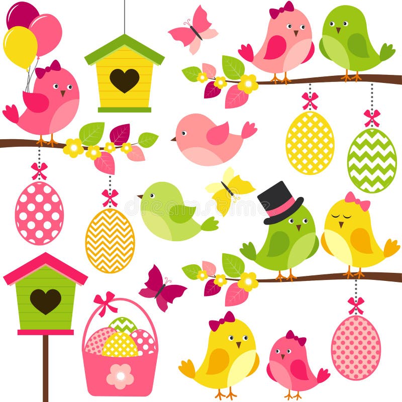 Bird and Easter Eggs Theme Image 1 Stock Vector - Illustration of bloom ...