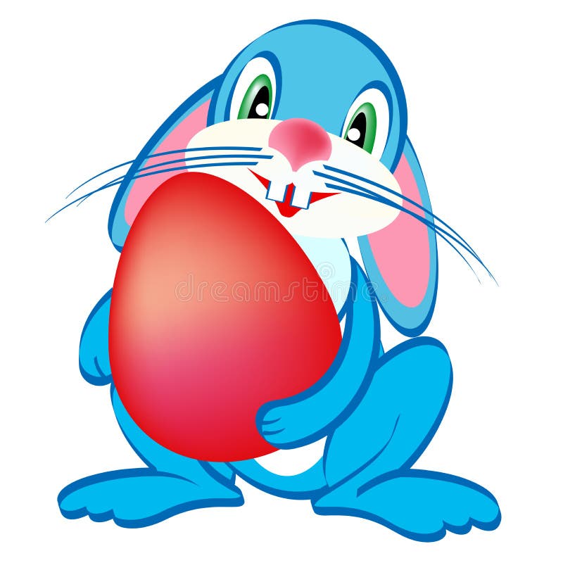 Easter blue bunny stock vector. Illustration of vector - 8110404