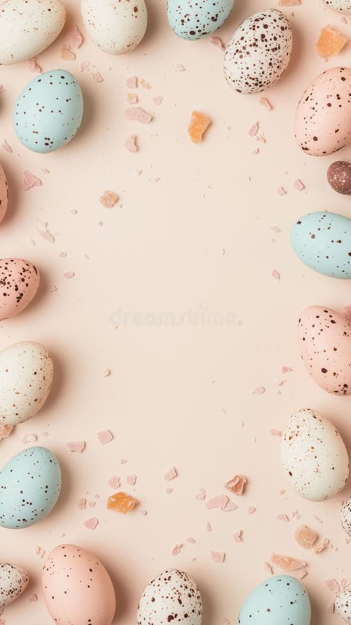 Flatley, Top View of an Easter Border Frame of Robin S Eggs and ...