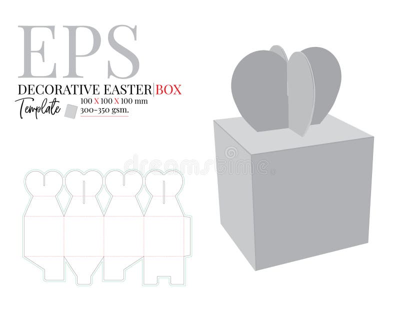 Easter Box Self-lock Template, Vector with Die Cut, Laser Cut Lines ...