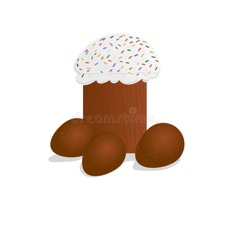 Easter bread with eggs stock vector. Illustration of vector - 85835932