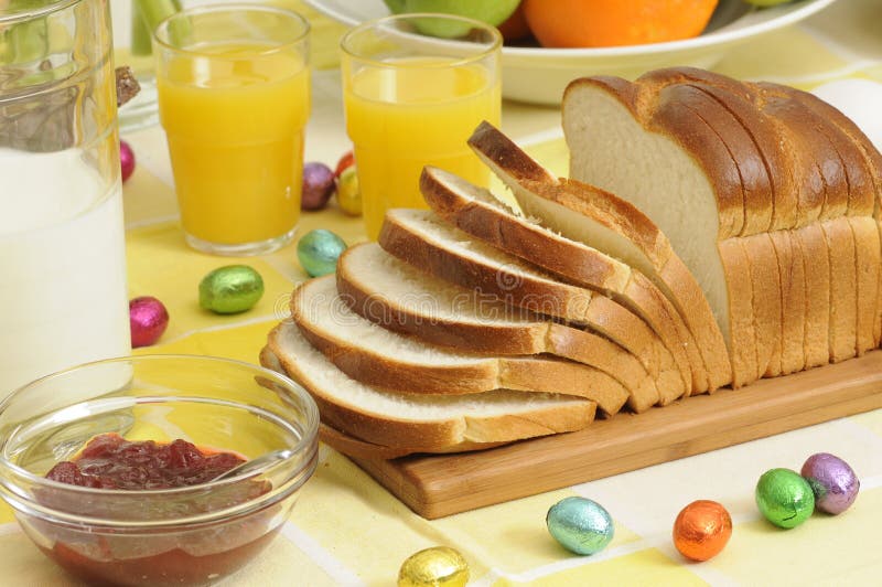 Easter breakfast stock image. Image of food, buns, citrus - 4286243