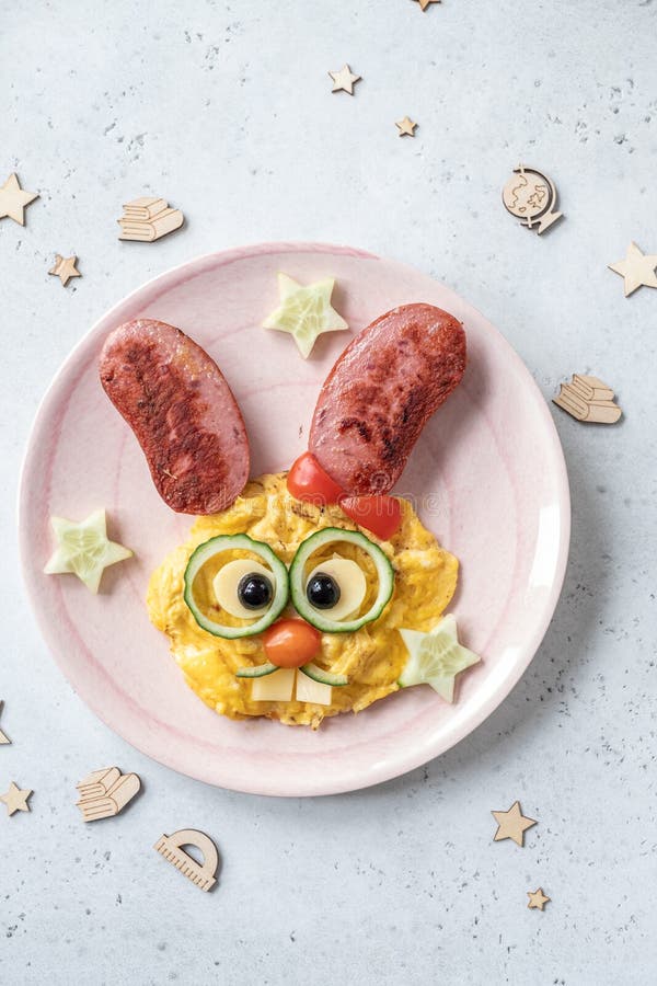 Easter Breakfast with Cute Bunny Face Stock Image - Image of cheese ...