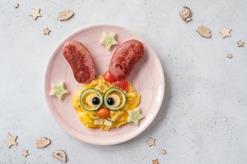 Easter Breakfast with Cute Bunny Face Stock Image - Image of idea ...