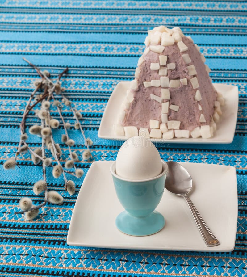 Pashka - Quark Dessert for Easter and Easter Egg Stock Photo - Image of ...