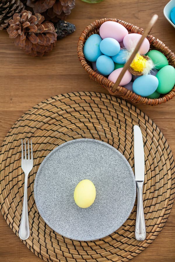Easter Breakfast table stock image. Image of decoration - 238240661