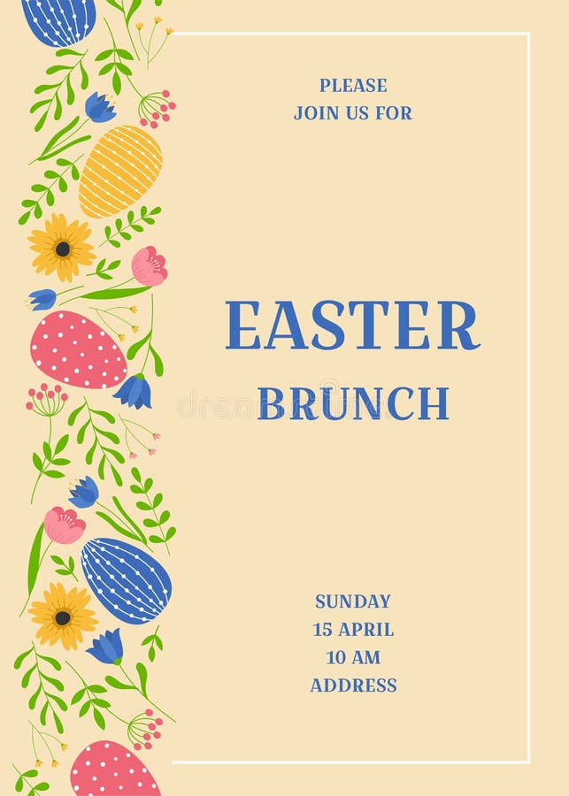 Easter Brunch Menu Card or Template Design. Stock Illustration ...