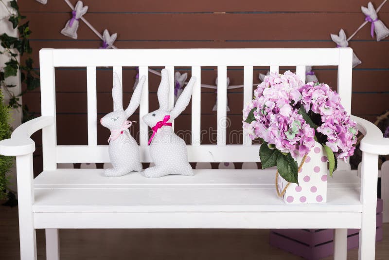 Easter bunnies stock photo. Image of white, celebration - 86251656