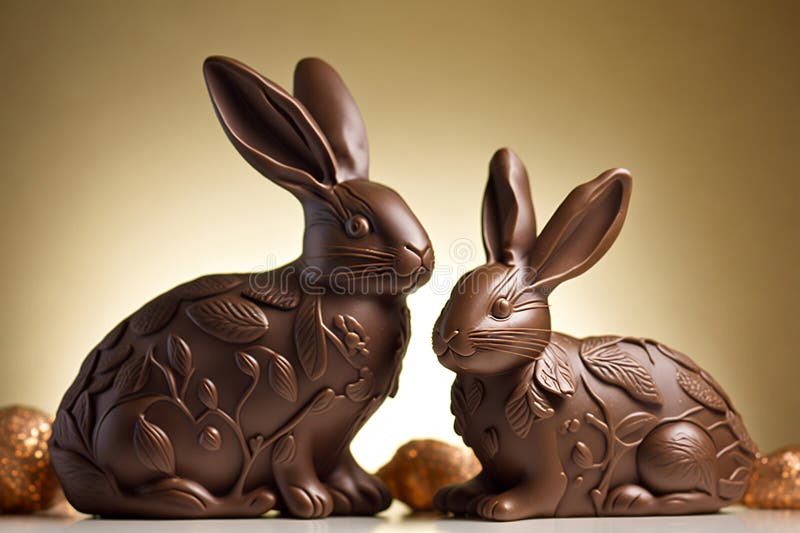 Easter Bunnies Made in Chocolate, Stylish Chocolate Easter Bunnies ...