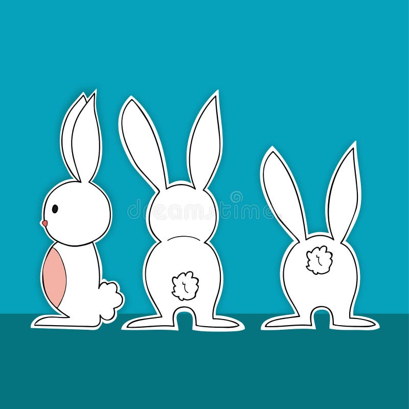 Cute Easter Bunny Rabbit Back View Stock Illustrations – 144 Cute ...