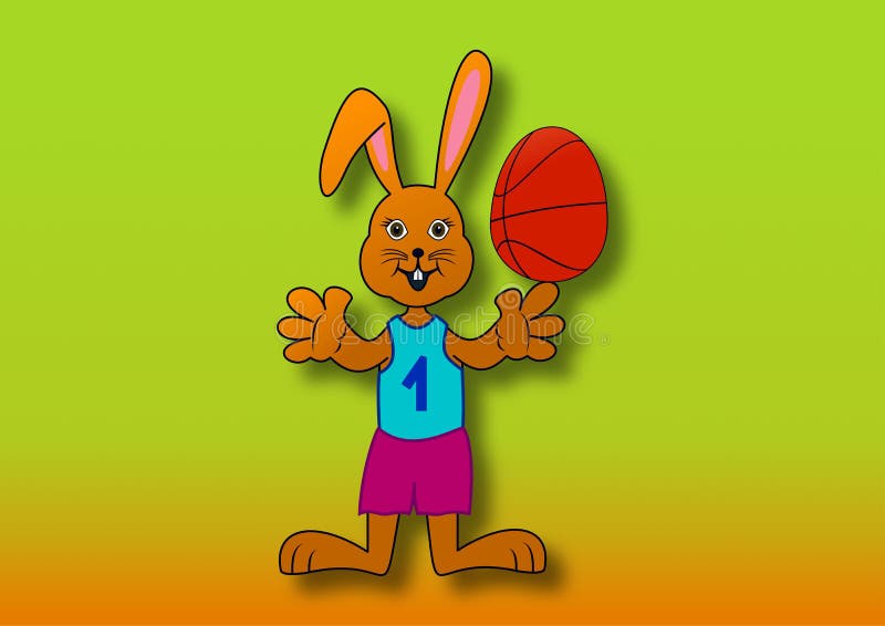 Rabbit The Basketball Player Cartoon Stock Vector - Illustration of ...
