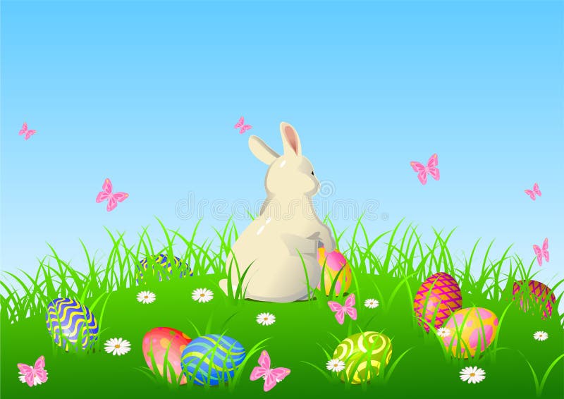 Spring bunny stock vector. Illustration of holiday, green - 13545491