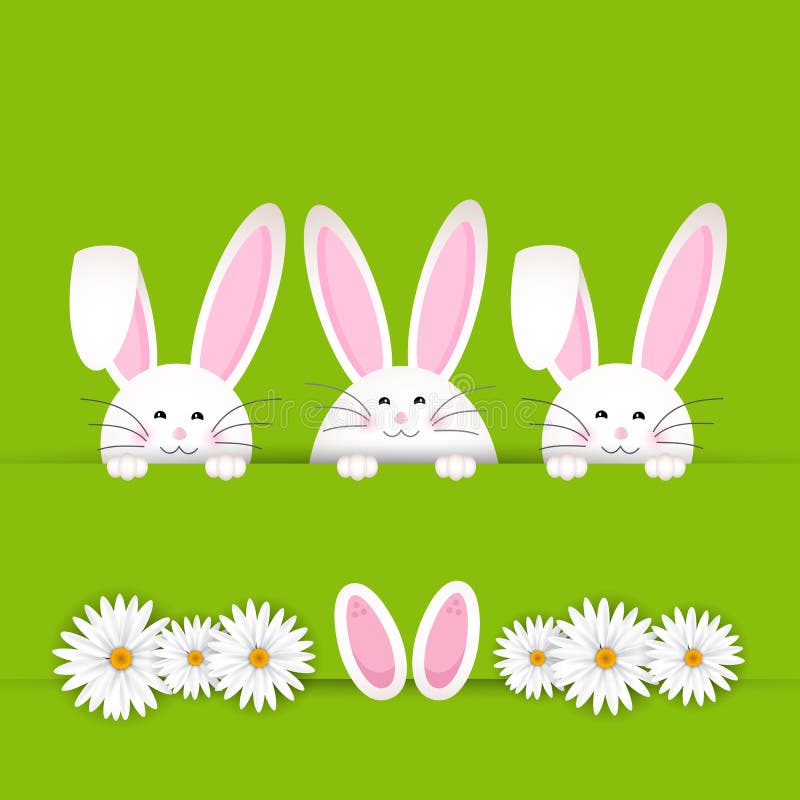 Easter Bunny Ears Hidden in Grass Stock Vector - Illustration of bunny ...