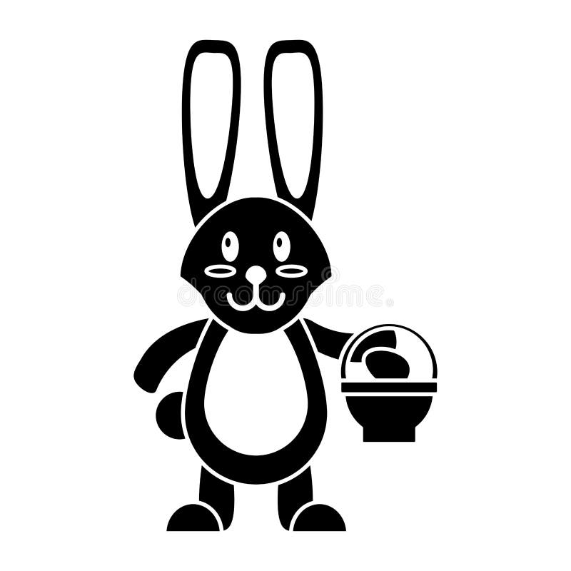 Easter Bunny Basket Egg Pictogram Stock Illustrations – 311 Easter ...