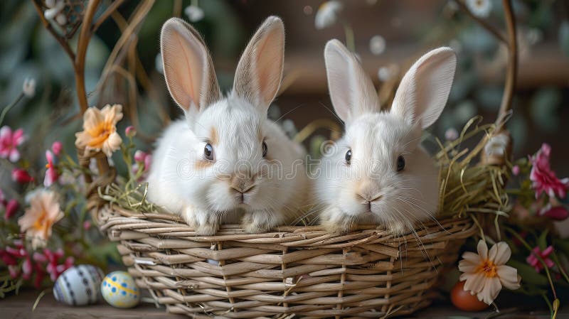 Easter Bunny. Easter Bunny in the Basket Stock Photo - Image of ...