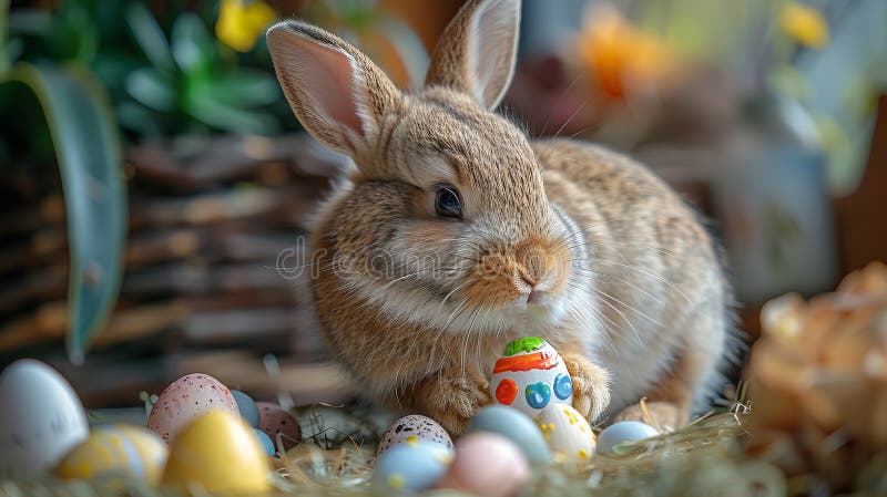 Easter Bunny. Easter Bunny in the Basket Stock Image - Image of rabbit ...
