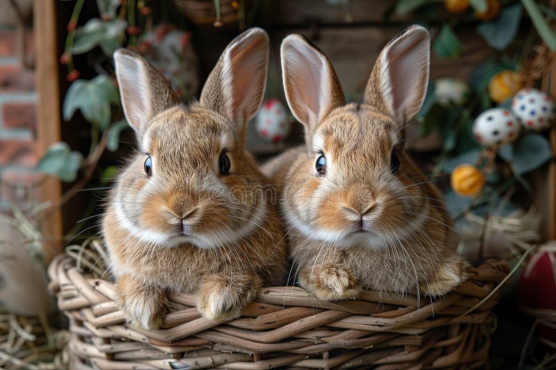 Easter Bunny. Easter Bunny in the Basket Stock Image - Image of ...