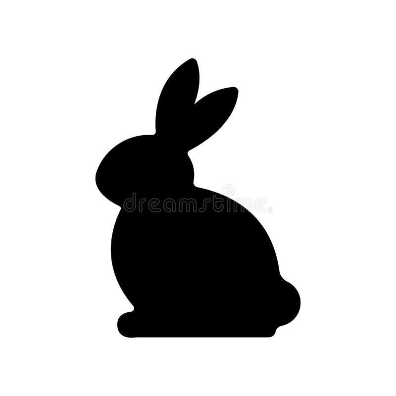 Easter Bunny Black Side Silhouette, Rabbit Side View, Stencil for ...