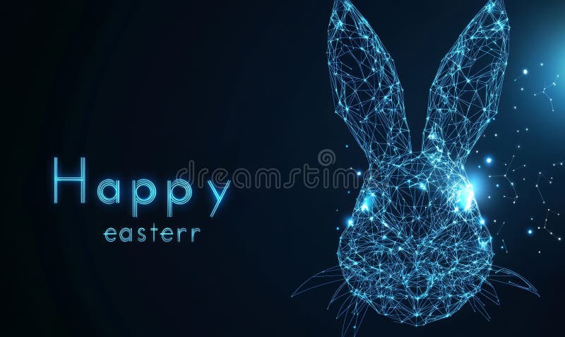 The Easter Bunny in a Blue Abstract Style. Low Poly Design Stock Image ...