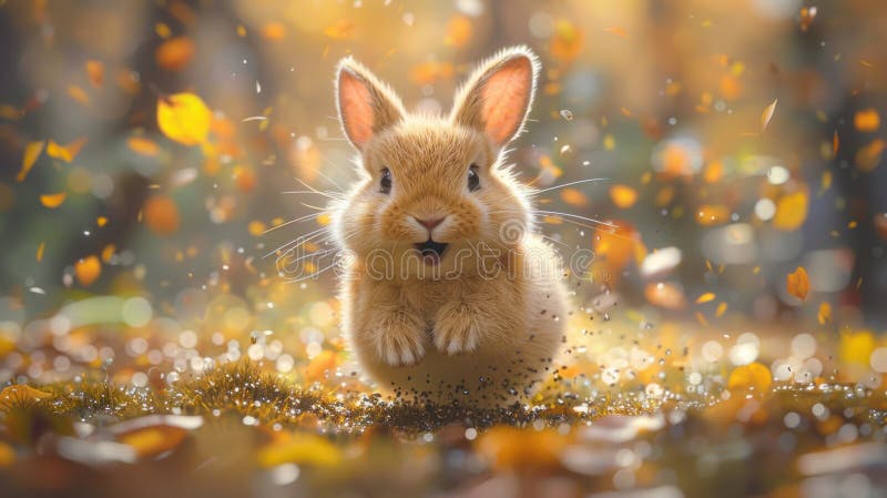 Easter Bunny Boogie: Brown Bunny Dancing with Joy Stock Illustration ...