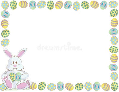 Easter Bunny Border stock illustration. Illustration of eggs - 39227036