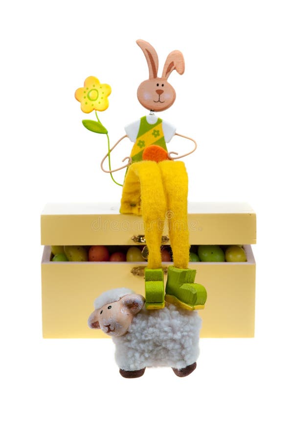 Easter bunny on a box stock photo. Image of colorful, confection - 8662160