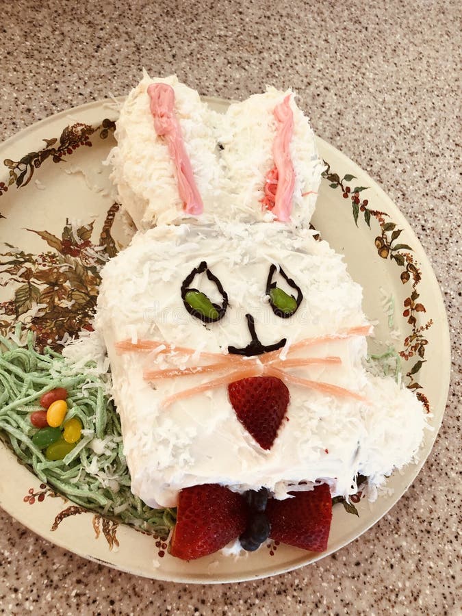 Easter bunny cake, stock photo. Image of food, grass - 274744868