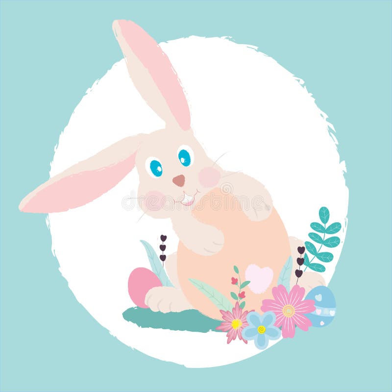 Easter Bunny with Chalk Effect Stock Vector - Illustration of vector ...