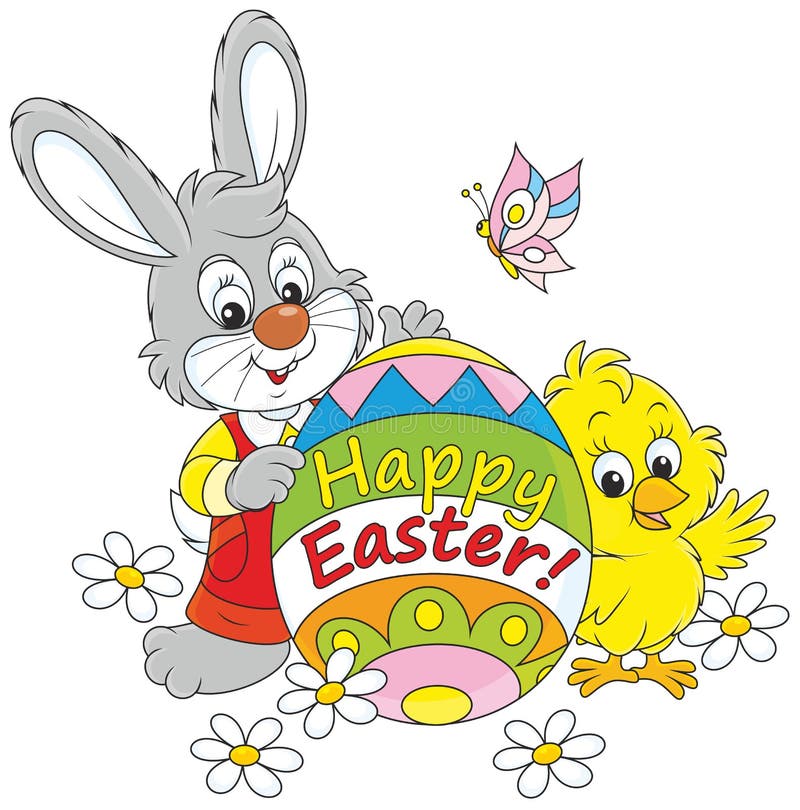 Easter Bunny and Chick stock vector. Illustration of merry - 50117748