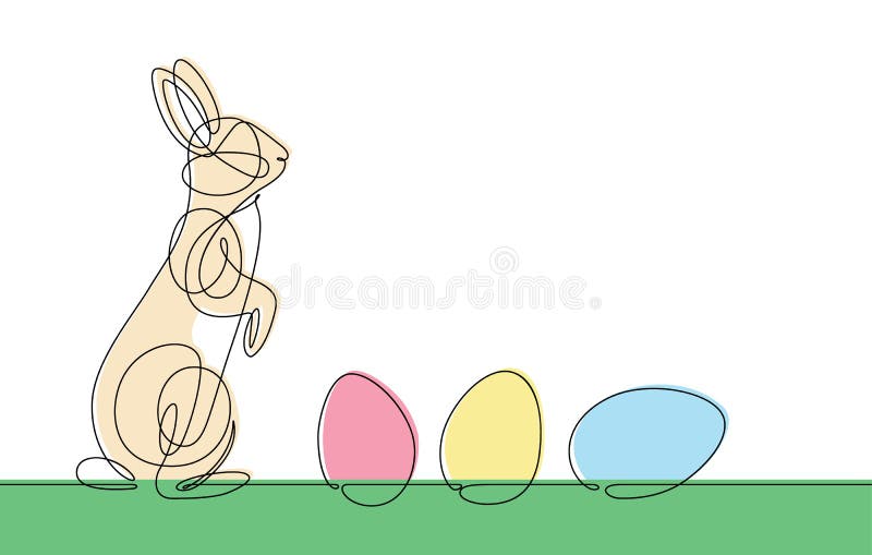 Continuous Line Easter Bunny Stock Illustrations – 974 Continuous Line ...