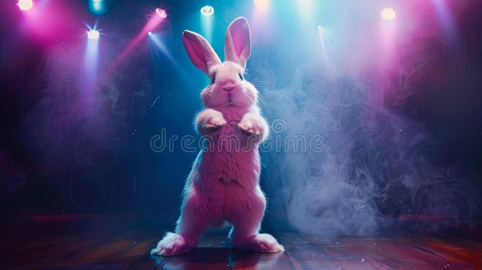 Easter Bunny Cool Dance, Dance Under the Spotlights Stock Illustration ...