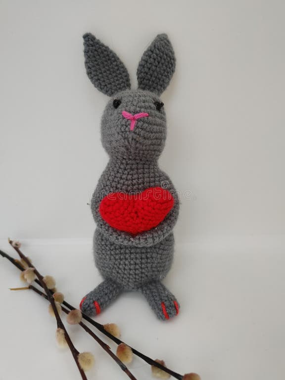 Easter Bunny Crocheted from Brain Threads and Willow Branches Stock Photo - Image of celebration ...