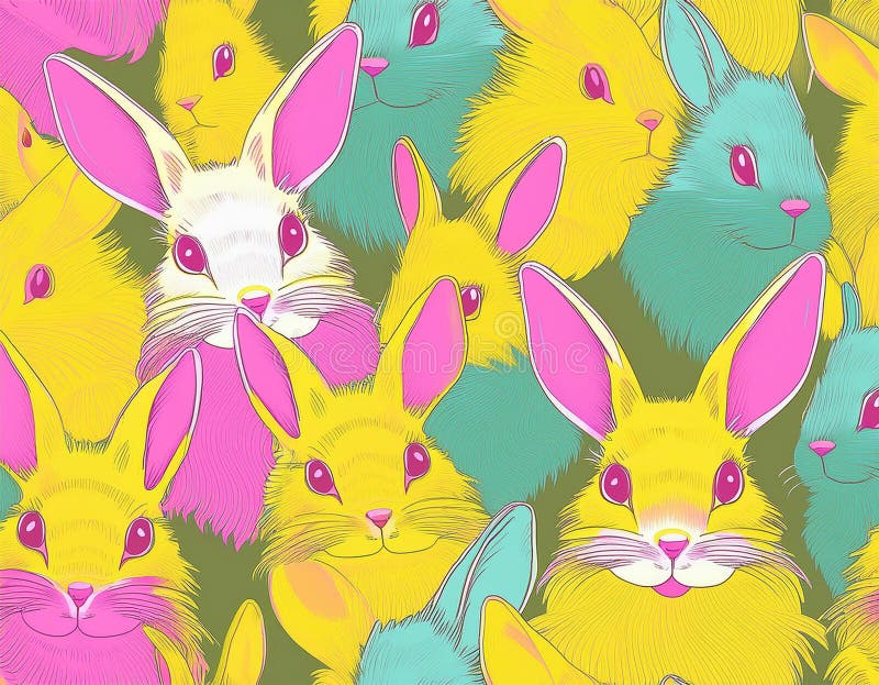 Easter Bunny Cute Spring Design Stock Photo - Image of pattern ...